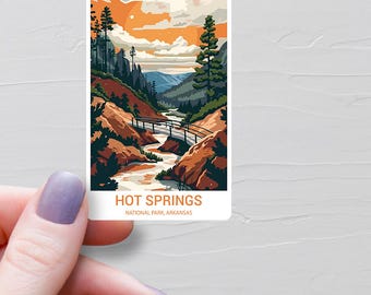 HOT SPRINGS National Park State Map Sticker - Etsy