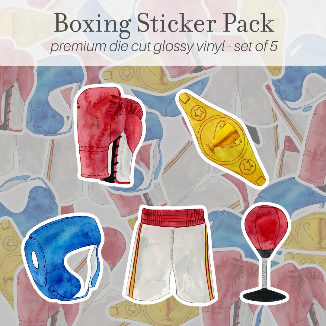 Boxing Sticker Pack of 5, Vinyl Stickers, Boxing Team Gifts, Boxing ...