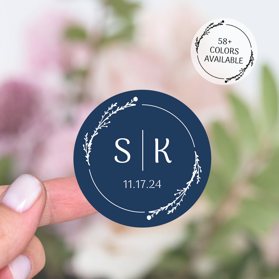Wedding Stickers, Vinyl Wedding Initial Stickers, Thank You Stickers ...
