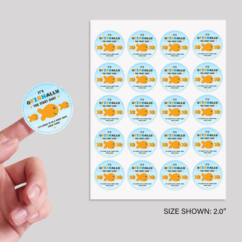 Goldfish Back to School Gift Labels, Happy First Day of School Gifts ...