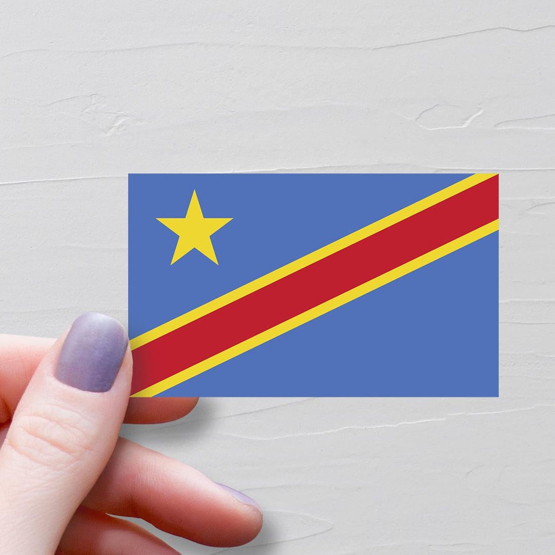 Democratic Republic of the Congo Flag Sticker, Vinyl Travel Stickers ...