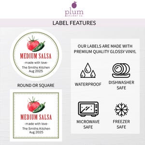 Homemade Salsa Labels, Custom Canning Labels, Kitchen Labels, Food ...