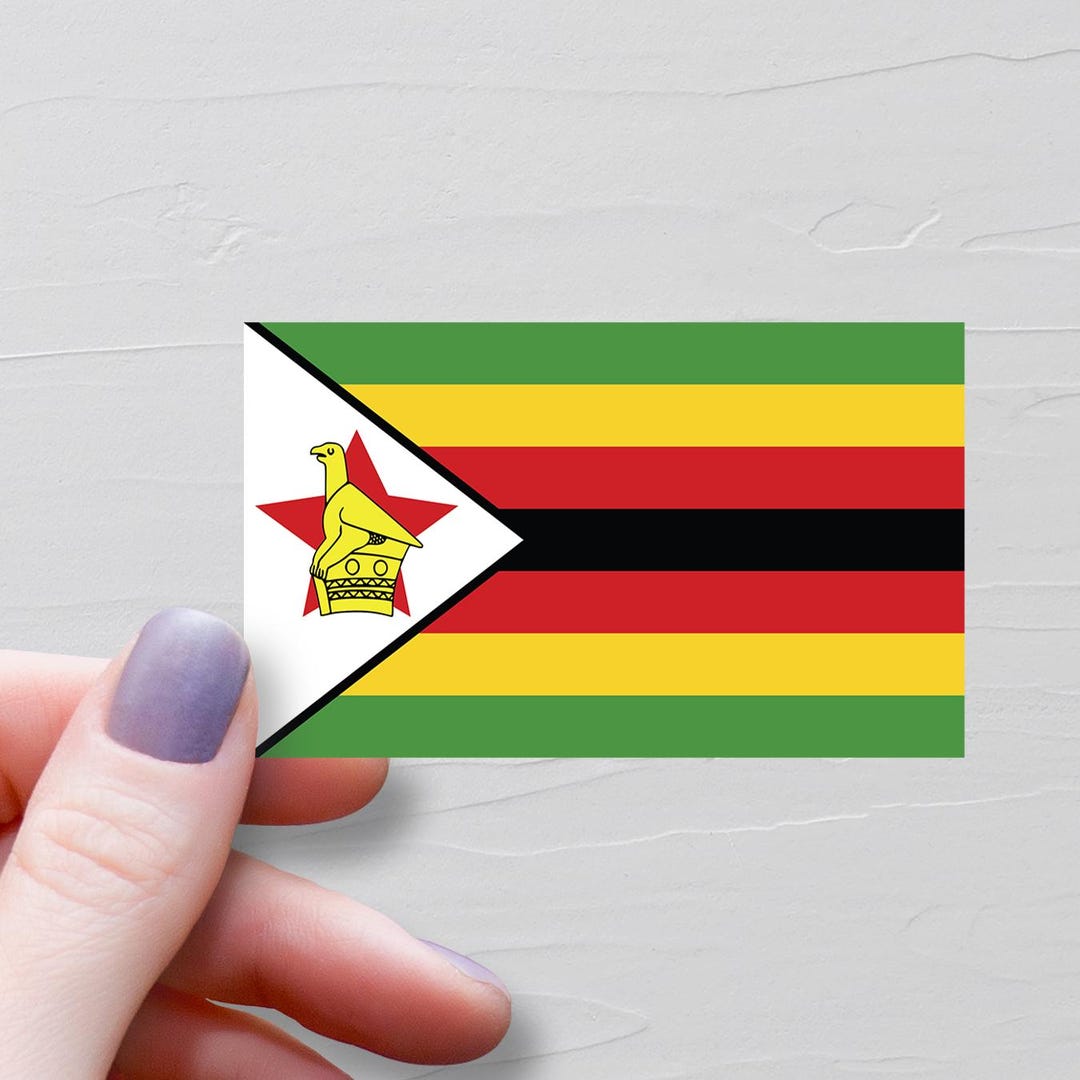 Zimbabwe Flag Sticker, Vinyl Travel Stickers, Zimbabwean Flag, World ...