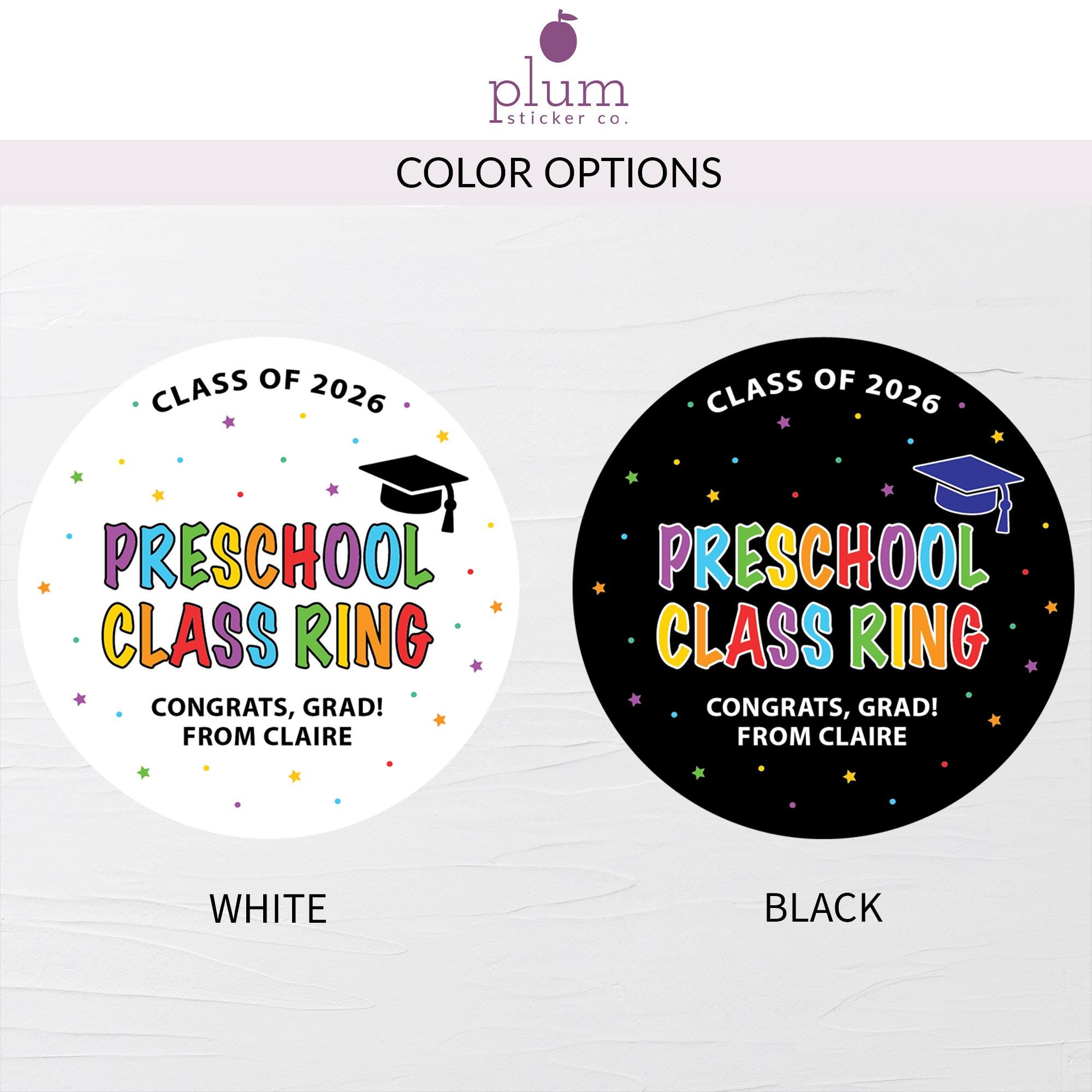 Kindergarten Class Ring Sticker, Prek Graduation Party Favors ...