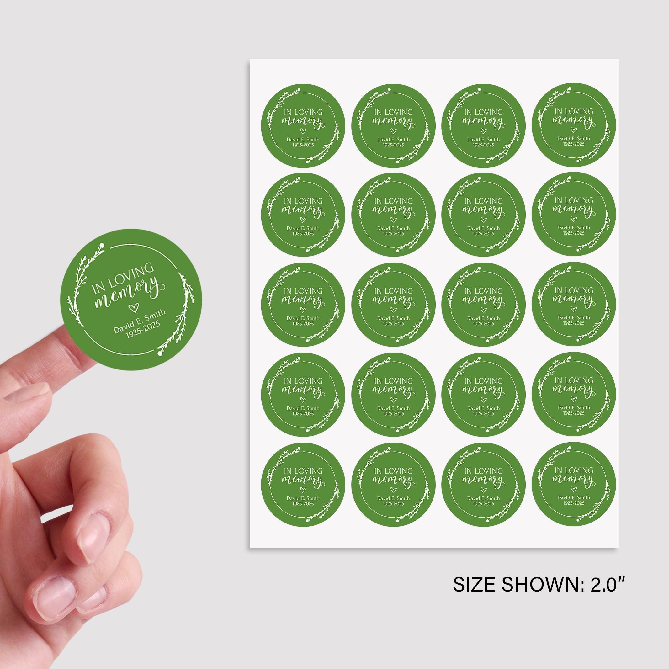 In Loving Memory Stickers, Personalized Celebration of Life Favors ...
