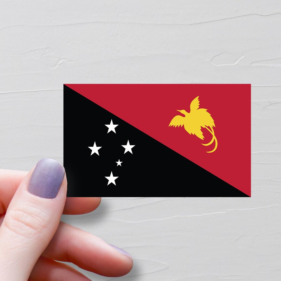 Papua New Guinea Flag Sticker, Vinyl Travel Stickers, Papuans, World ...