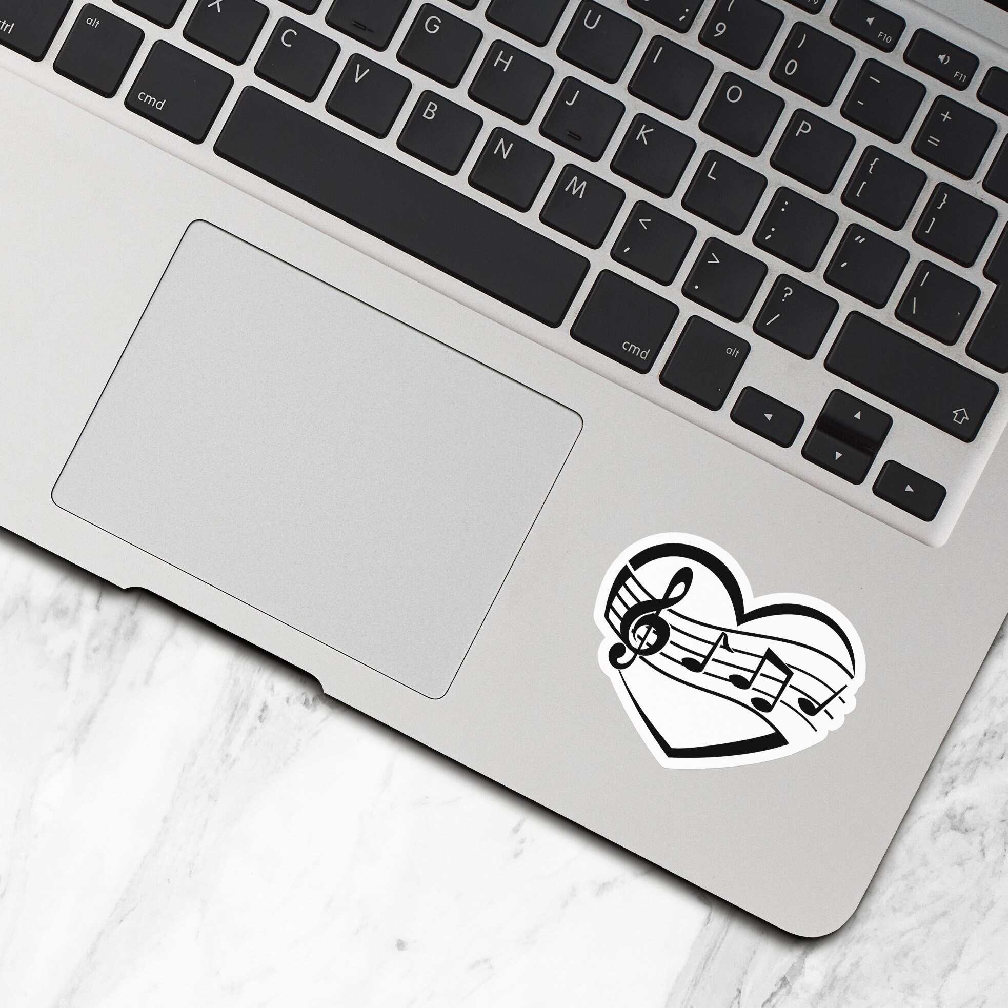 Music Notes Heart Sticker, Vinyl Stickers, Music Note Stickers ...