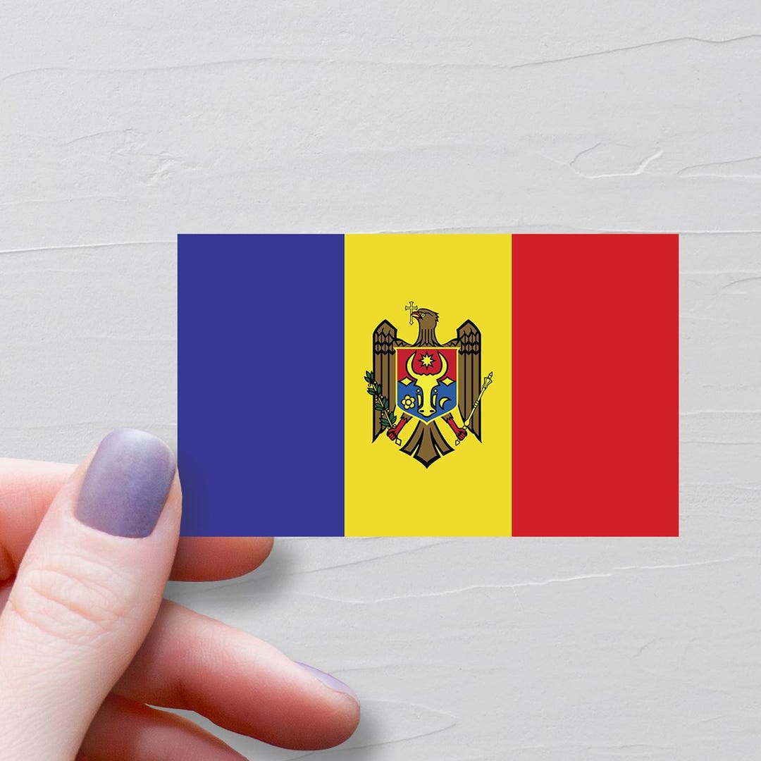 Moldova Flag Sticker, Vinyl Travel Stickers, Moldovan Stickers, World ...