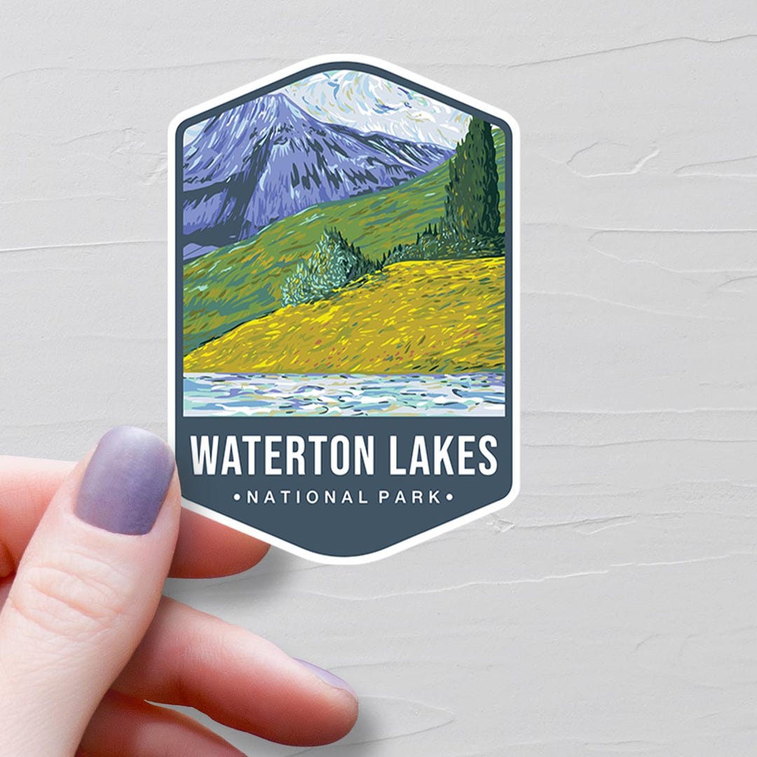 Waterton Lakes National Park Sticker, Vinyl Travel Stickers, Alberta ...