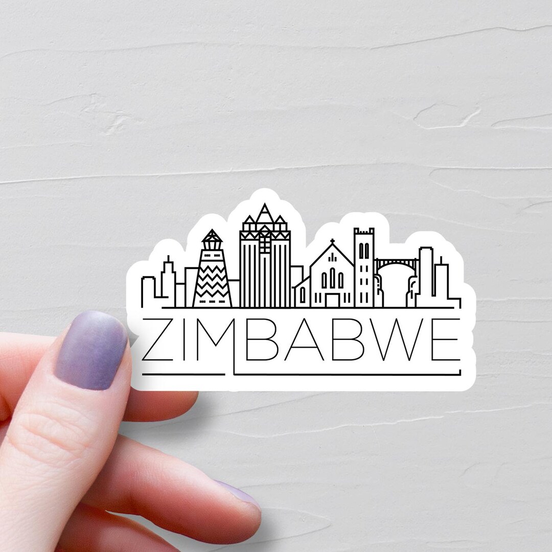 Zimbabwe Sticker, Vinyl Stickers, African Travel Stickers, Africa ...