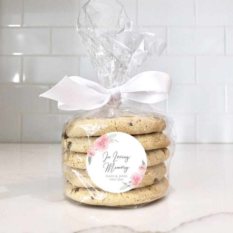 In Loving Memory Stickers, Celebration of Life Favors Labels, Floral ...