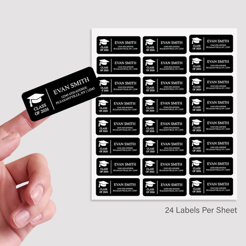 Graduation Address Labels, Graduation Envelope Stickers, Grad 2026 ...