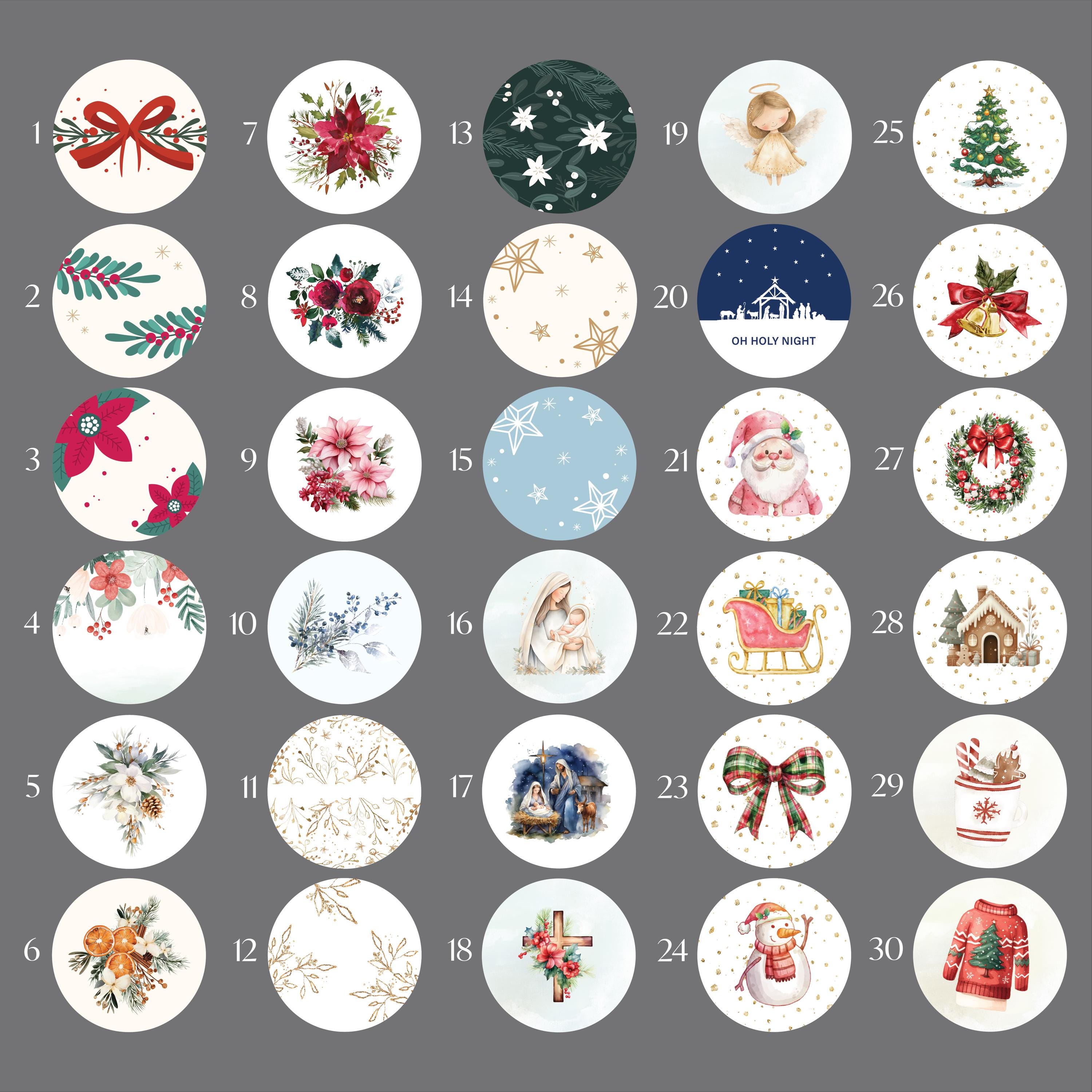 Round Christmas Stickers, Christmas Envelope Seals Stickers ...