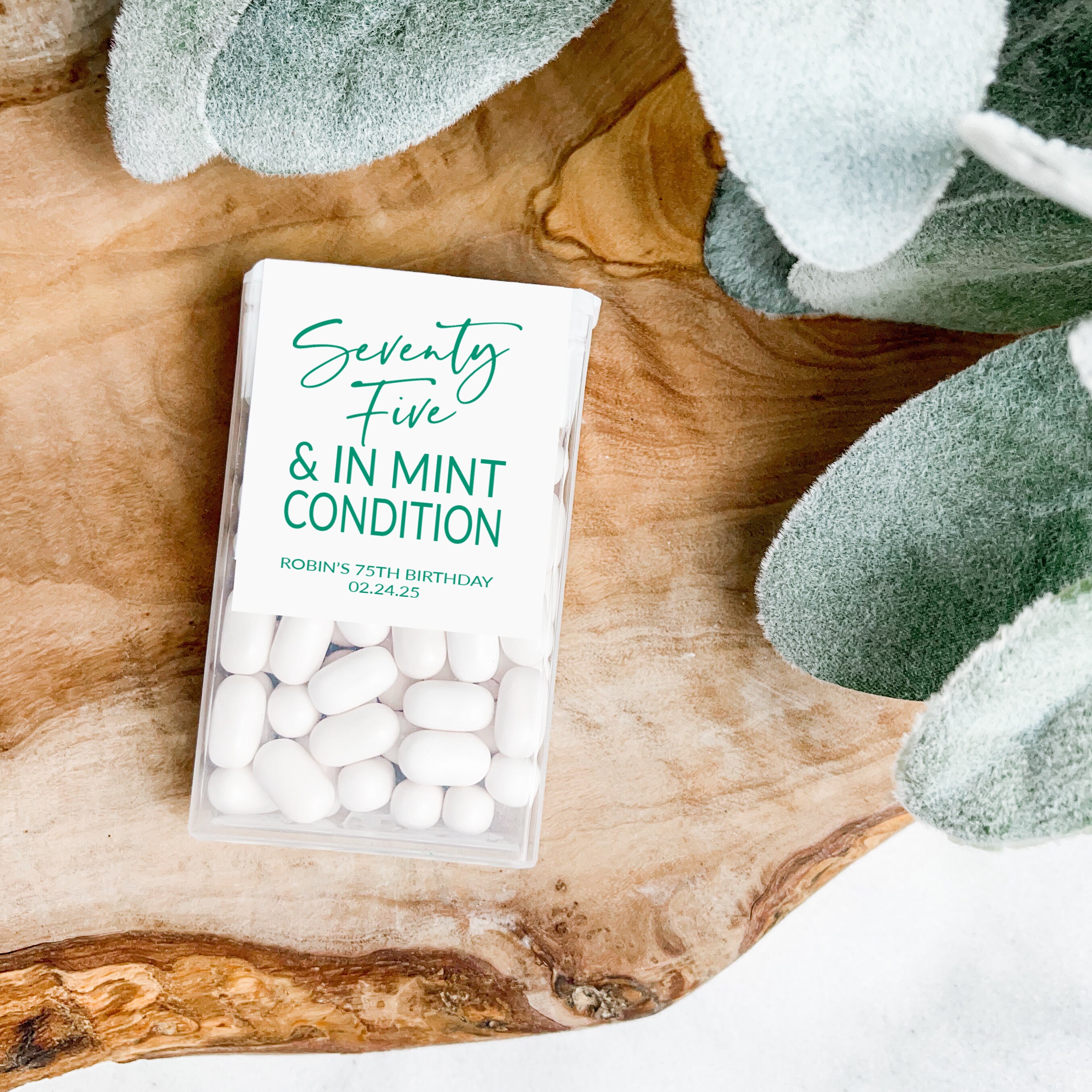 75th Birthday Party Favor Mint Labels, Seventy Five & in Mint Condition ...