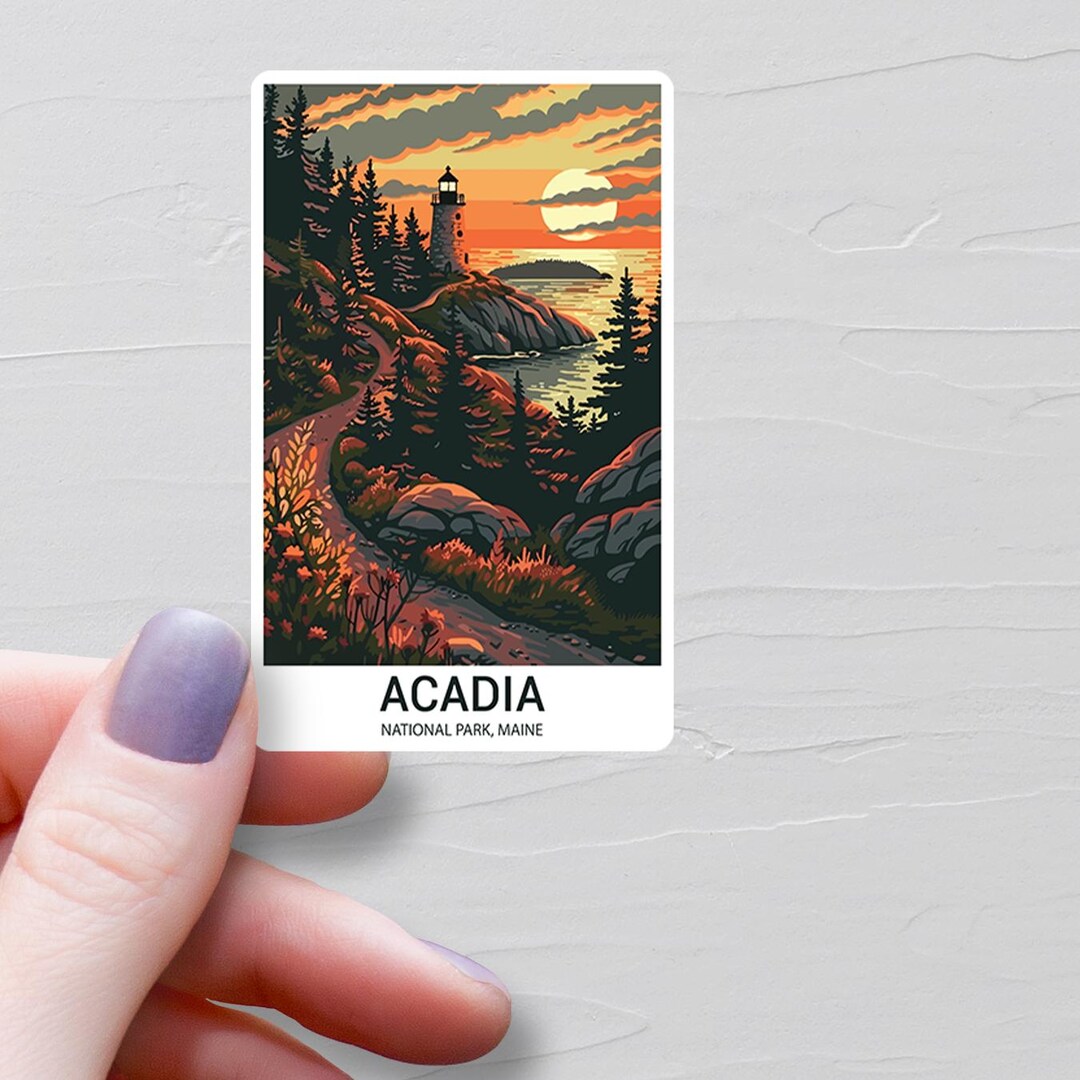 Acadia National Park Stickers, Vinyl Travel Stickers, USA National Park ...
