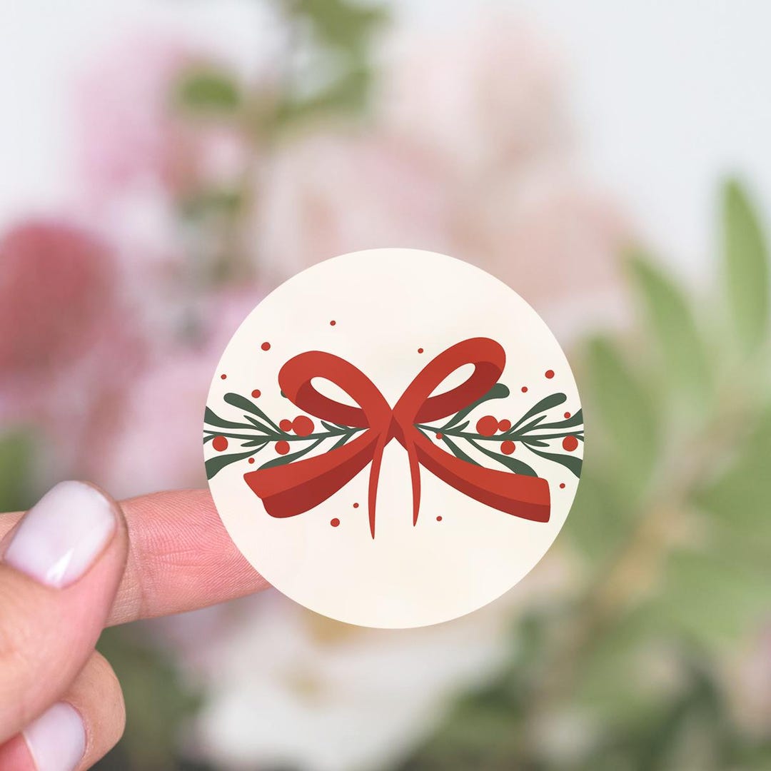 Round Christmas Stickers, Christmas Envelope Seals Stickers, Modern ...