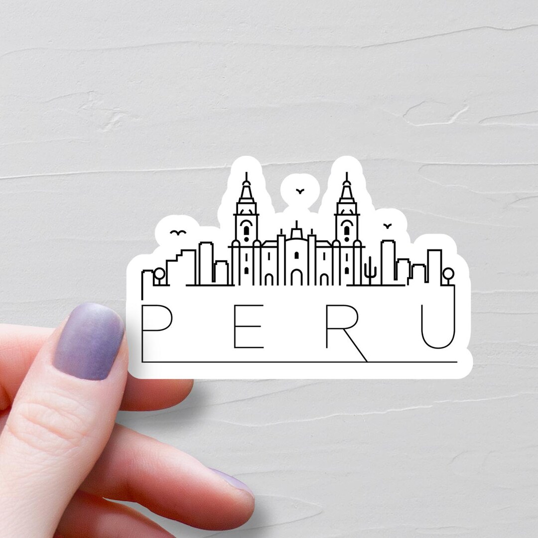 Peru Sticker, Vinyl Travel Stickers, Peru Landmarks Skyline Decal ...