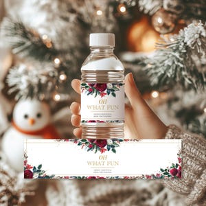 Christmas Water Bottle Labels, Custom Water Bottle Labels, Water Labels ...