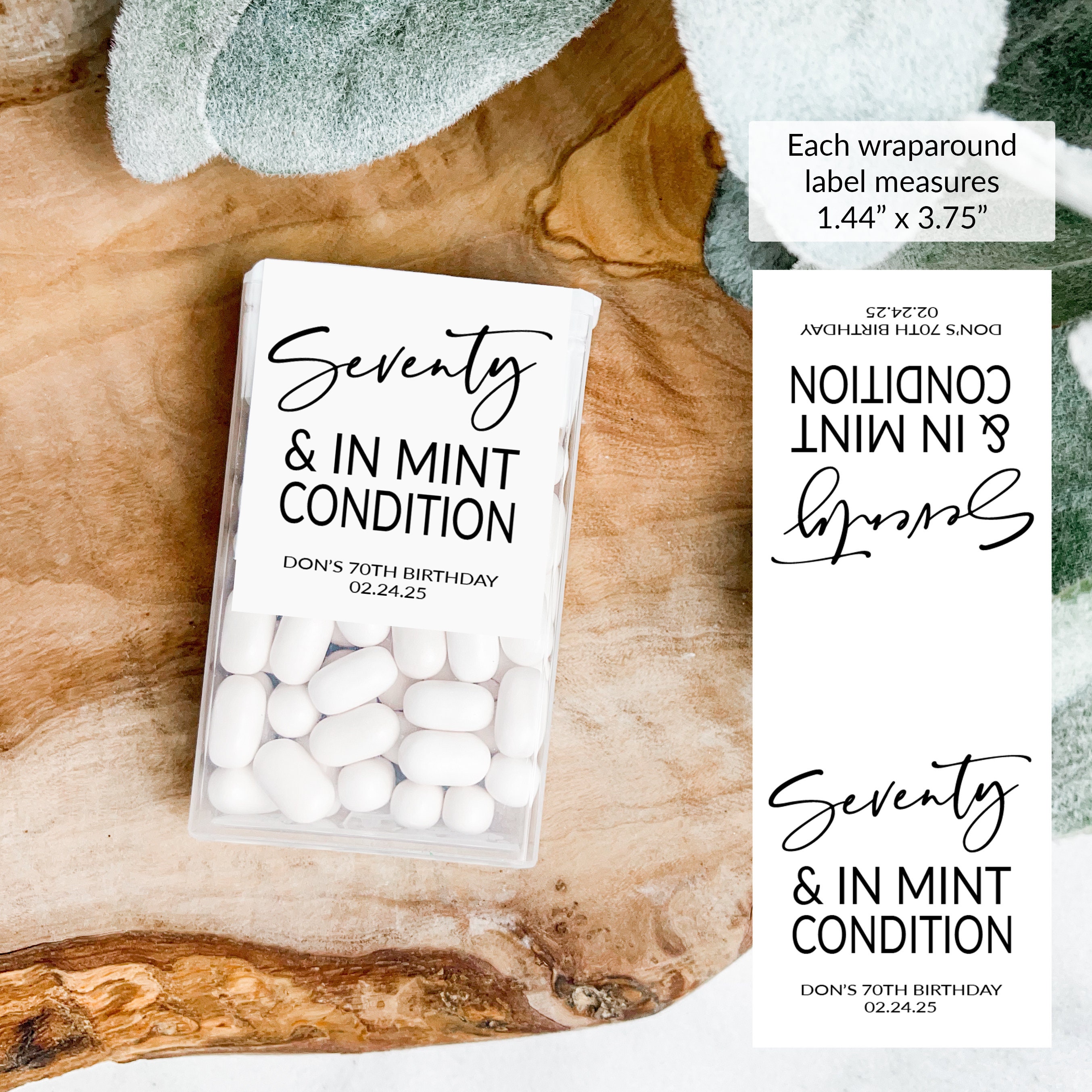 70th Birthday Party Favor Mint Labels, Seventy & in Mint Condition ...