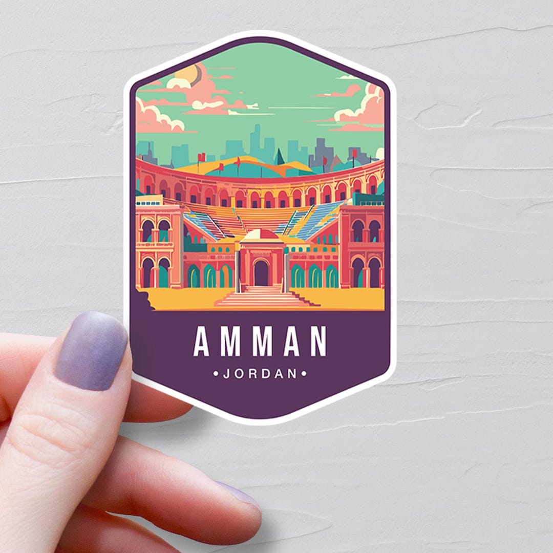 Amman Sticker, Vinyl Travel Stickers, Country of Jordan Stickers, Asia ...