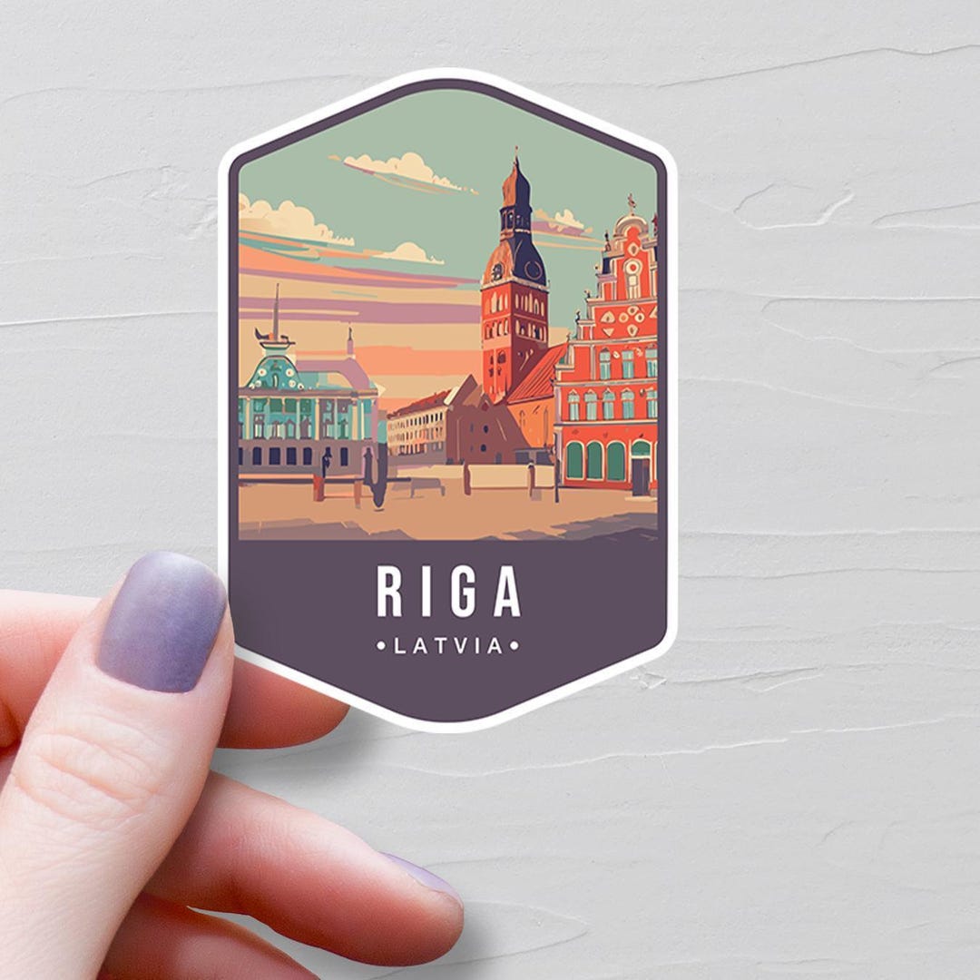 Riga Latvia Sticker, Vinyl Travel Stickers, Riga Sticker, European ...