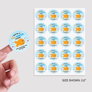 Goldfish Valentine Stickers, Fish Crackers Class Valentines, Preschool ...