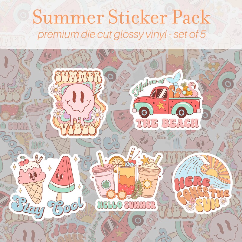 Summer Stickers - Etsy
