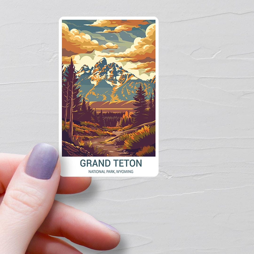 Grand Teton National Park Stickers, Vinyl Travel Stickers, USA National ...