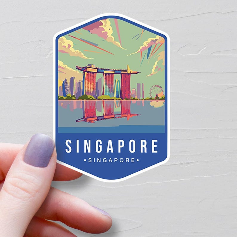 Singapore Sticker, Vinyl Travel Stickers, Asia & Middle East Stickers ...