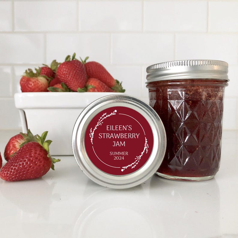 Custom Canning Labels, Personalized Mason Jar Lid Labels, Homemade Jam ...