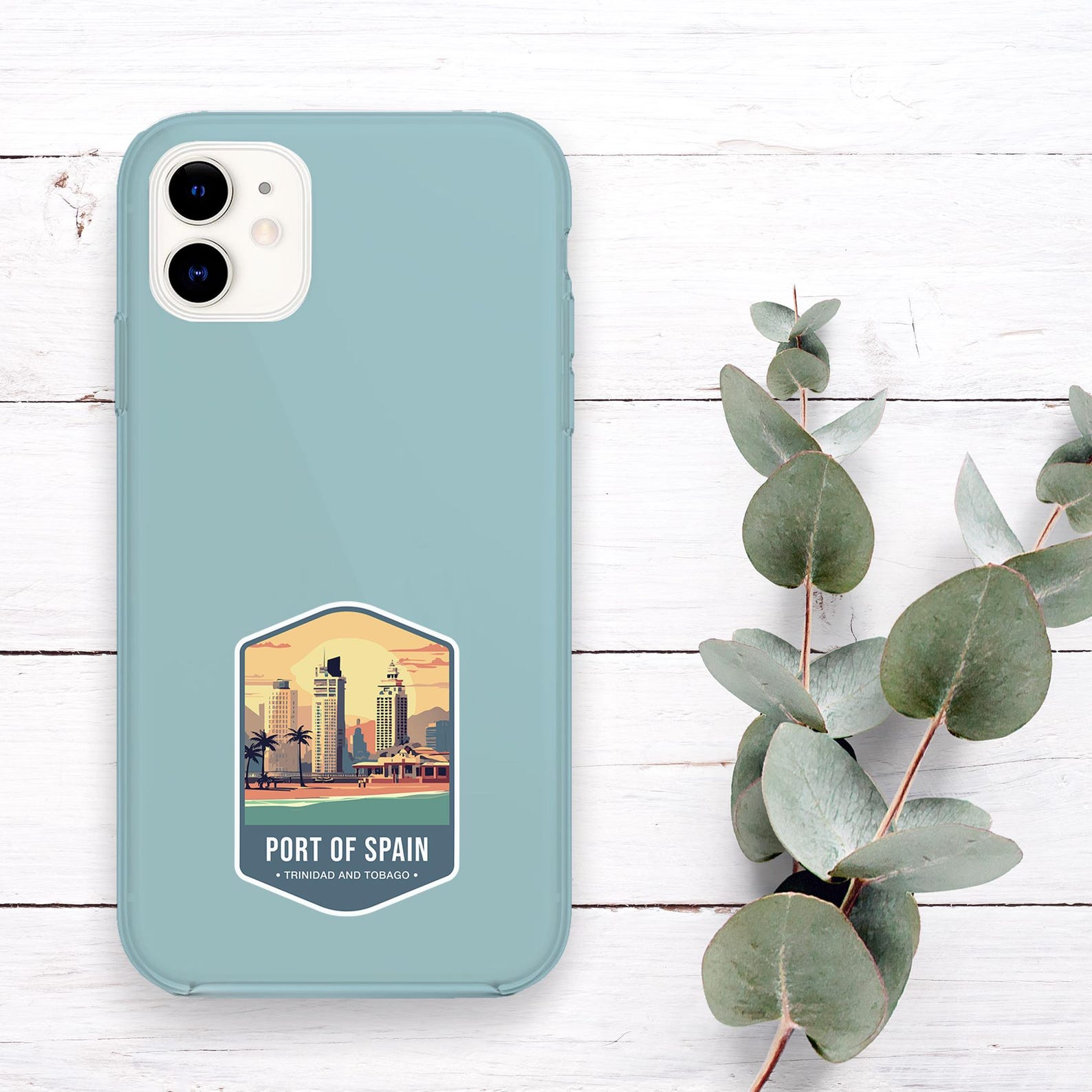 Port of Spain Sticker, Vinyl Travel Stickers, Trinidad and Tobago ...