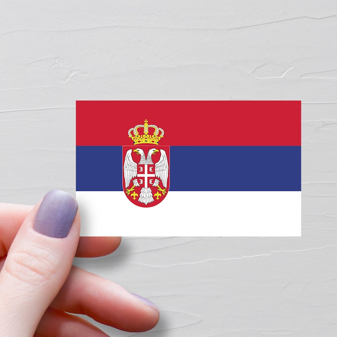 Serbia Flag Sticker, Vinyl Travel Stickers, Serbian Flag, World Flags ...