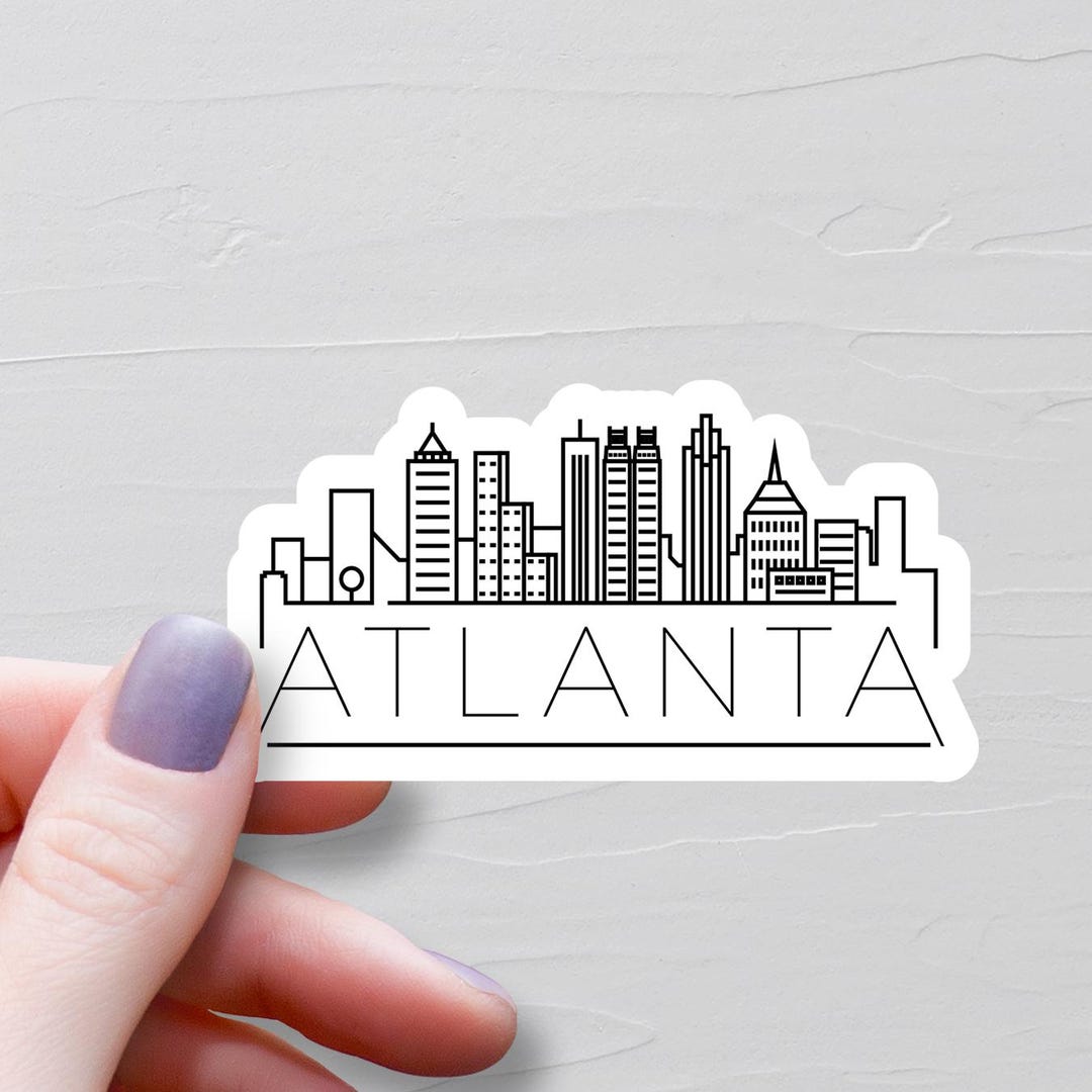 Atlanta Sticker, Vinyl Stickers, Travel Stickers, Atlanta City Skyline ...