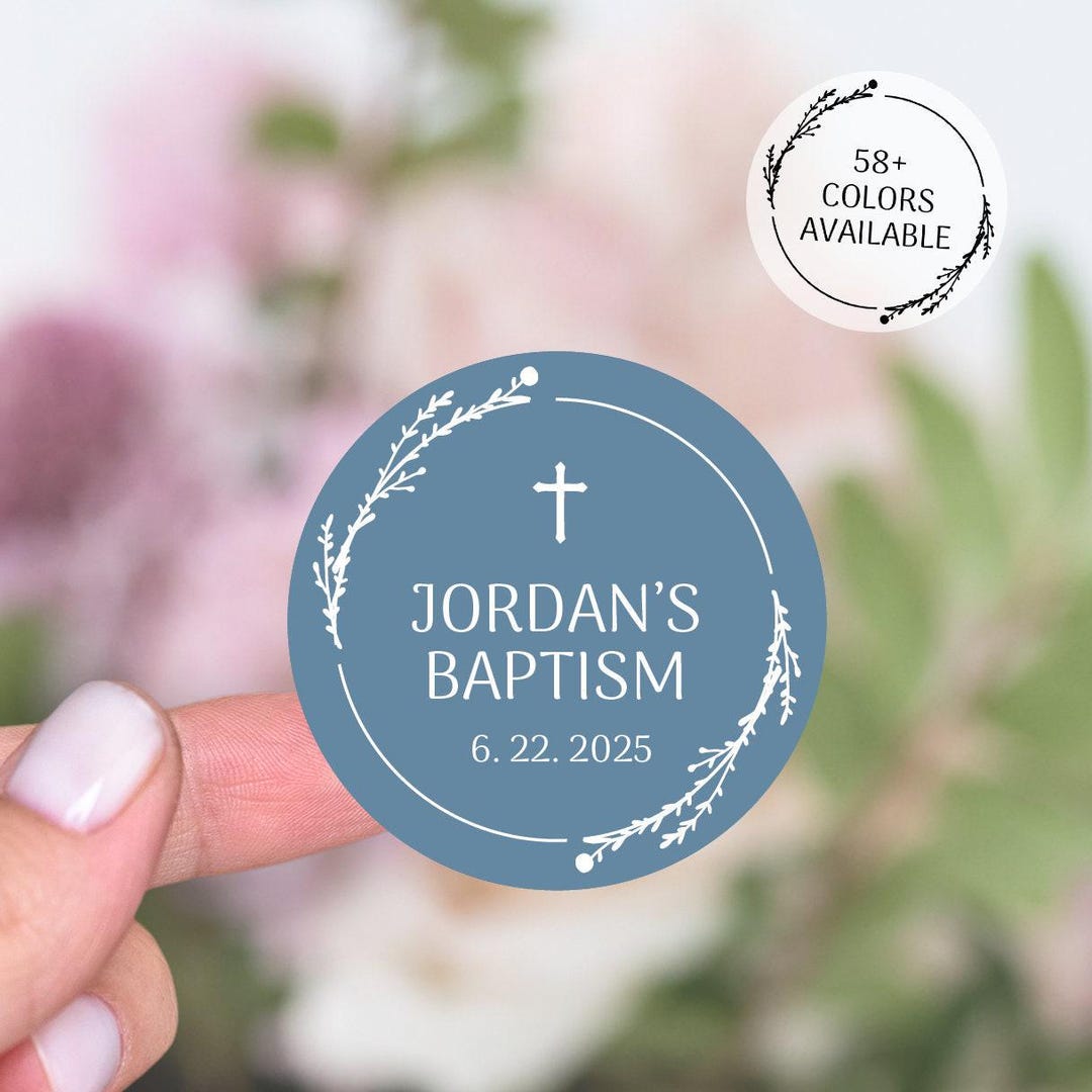 Custom Baptism Stickers, Vinyl Stickers, Personalized Thank You ...