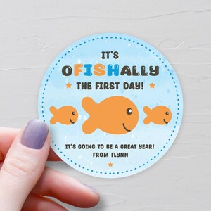 Goldfish Back to School Gift Labels, Happy First Day of School Gifts ...