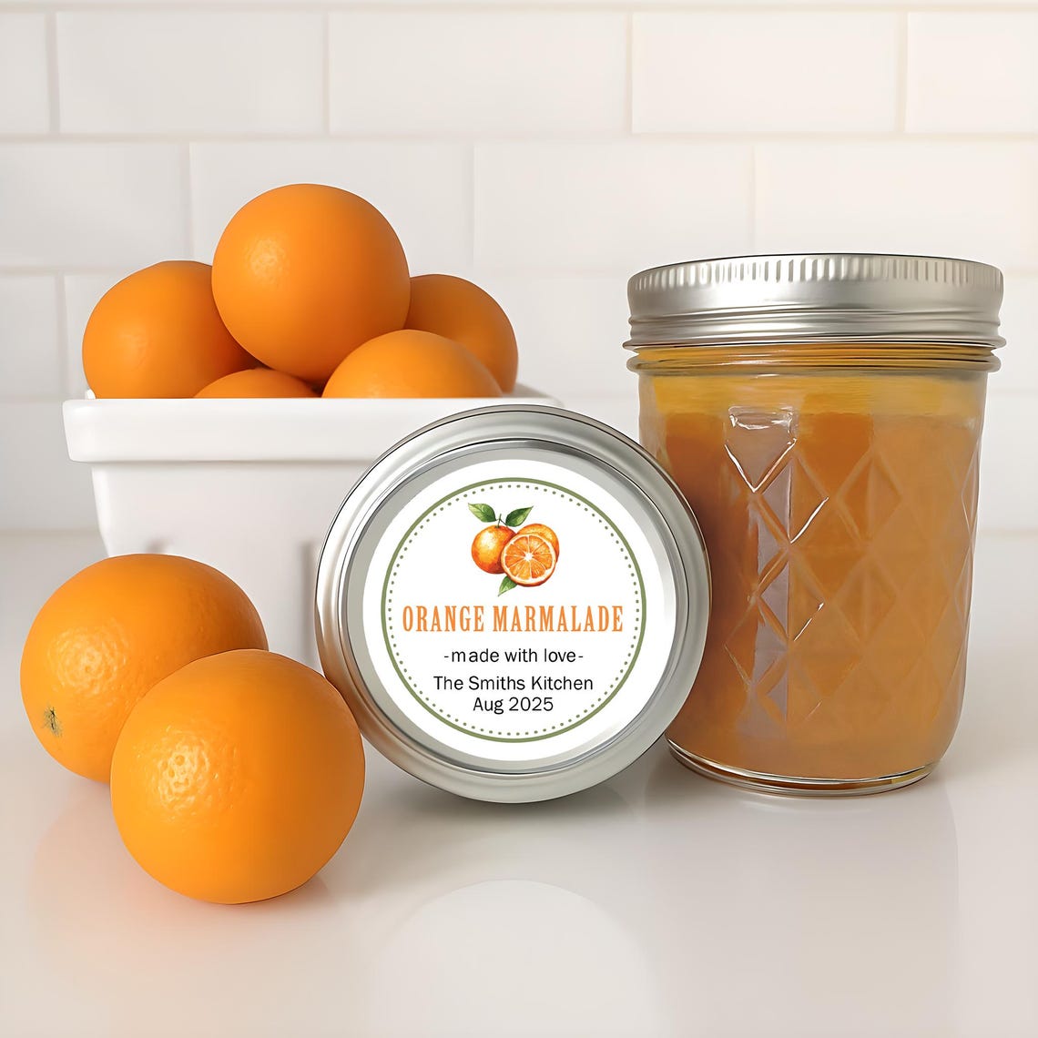 Peach Jam Labels, Homemade Jam Labels, Custom Canning Labels, Mason Jar ...