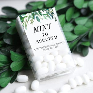 Graduation Party Favors Labels for Mints, Greenery Achievemint Stickers ...