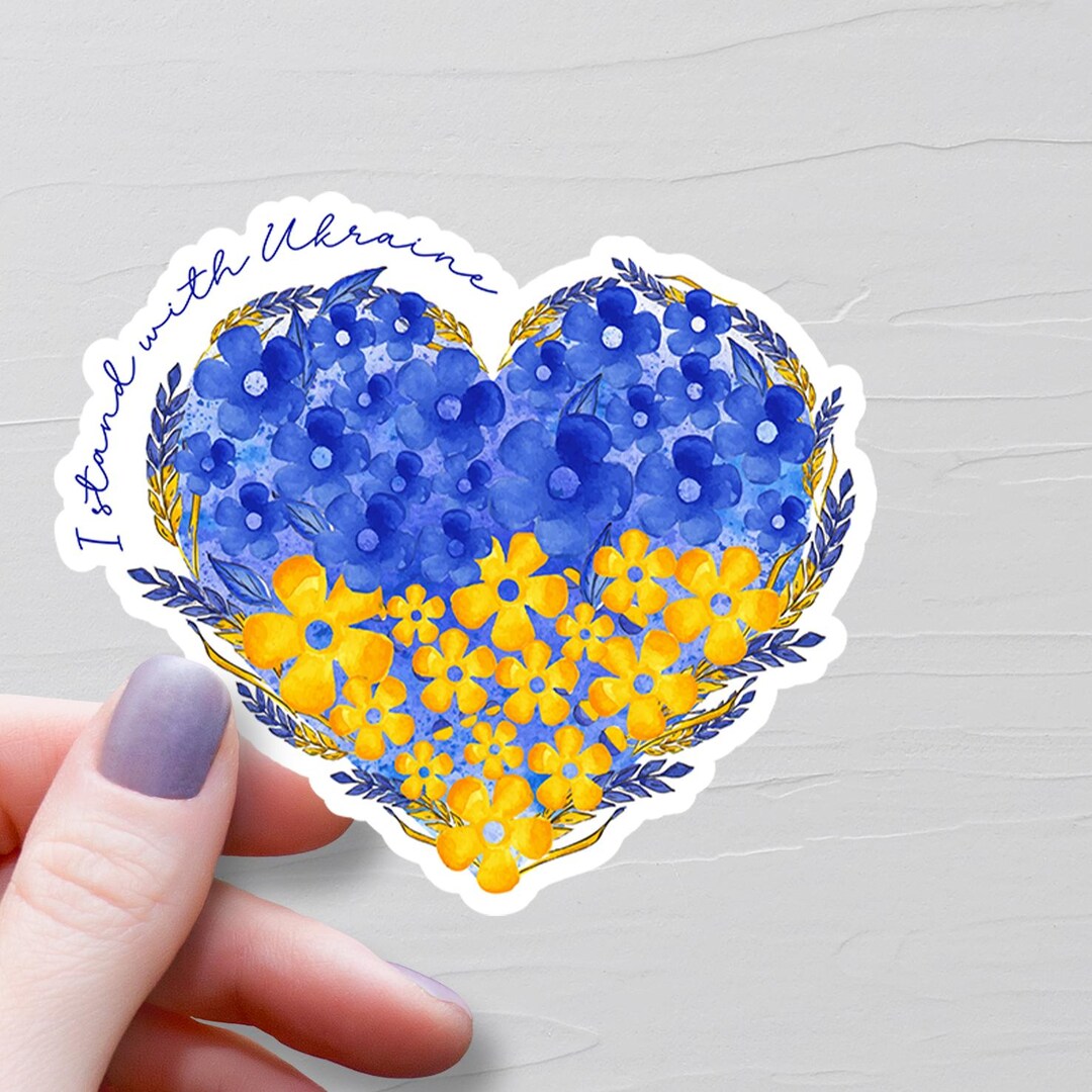 I Stand With Ukraine Sticker, Vinyl Stickers, Support Ukraine, Stop War ...