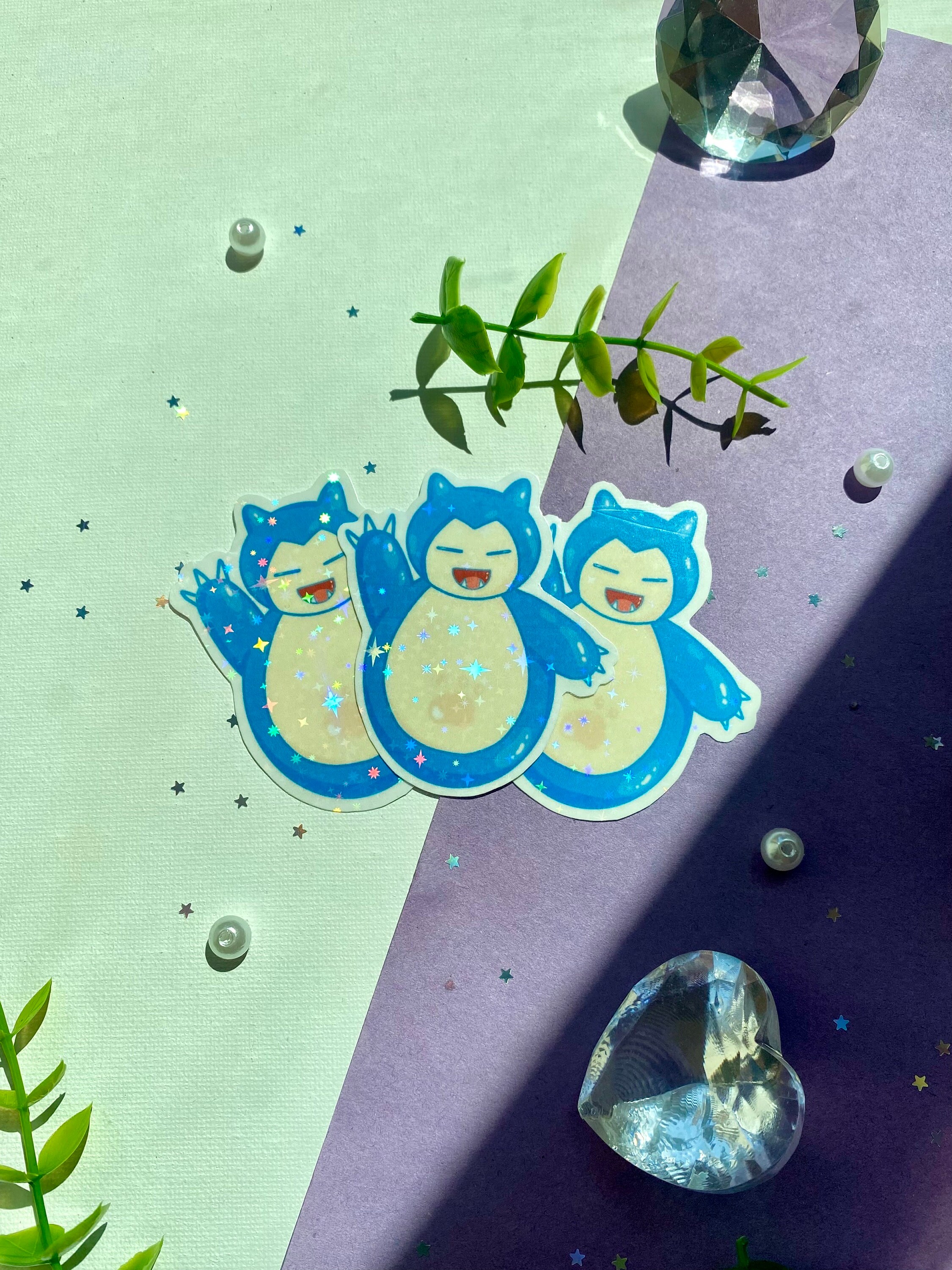 Holographic Snorlax Sticker - Etsy