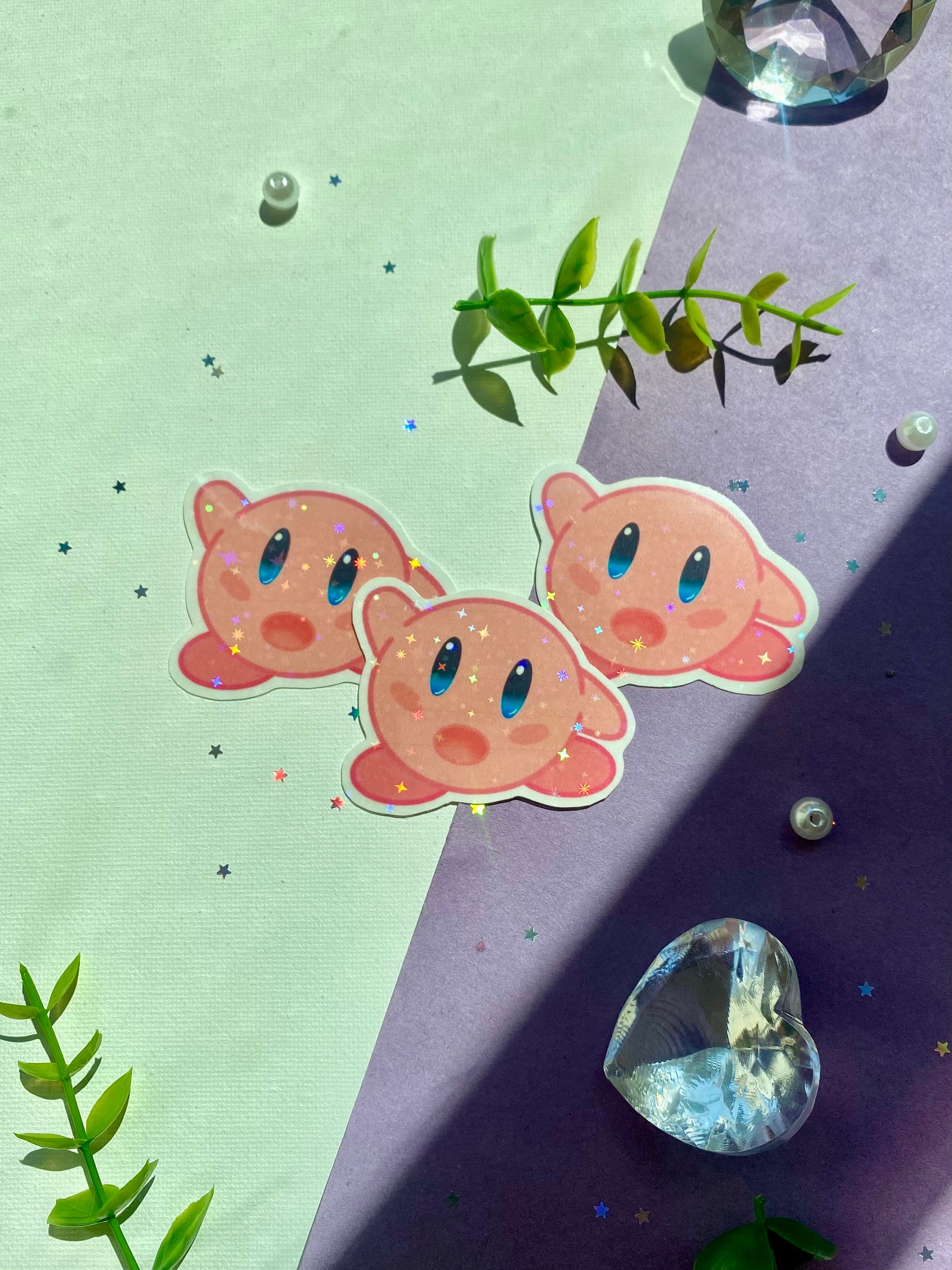 Holographic Kirby Sticker - Etsy