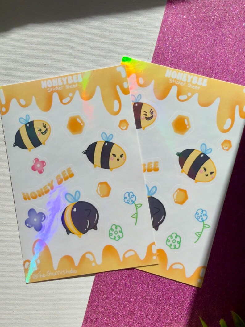 Conky Honeybee Holographic Sticker Sheet - Etsy