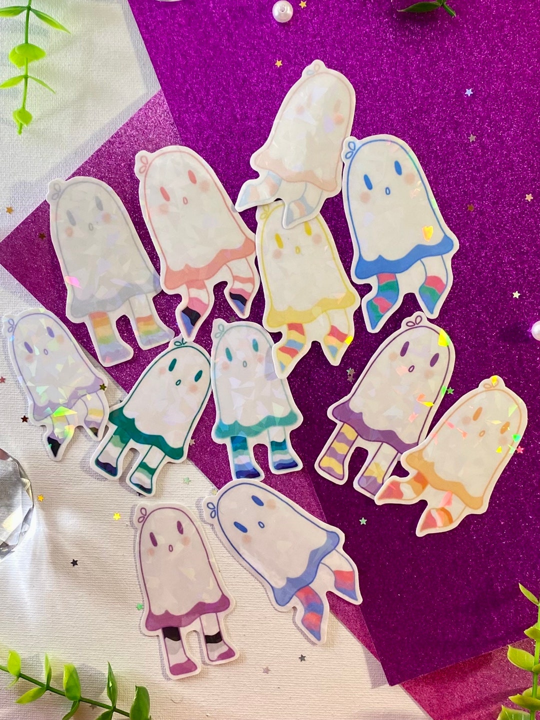 Holographic LGBTQ Flag Ghost Sticker - Etsy