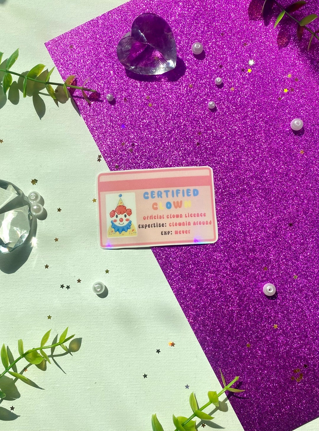 Certified Clown License Holographic Sticker - Etsy