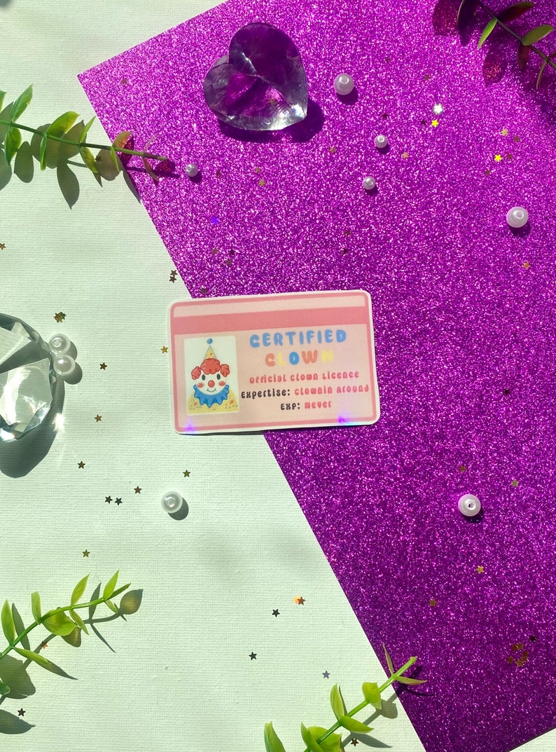 Certified Clown License Holographic Sticker - Etsy
