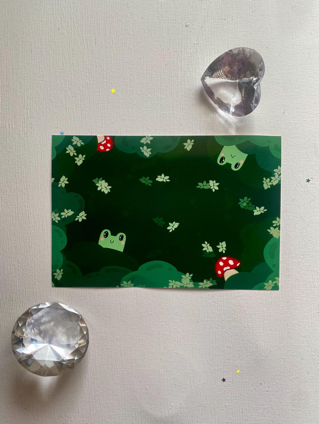 Hiding Frogs Green Forest Art Print - Etsy