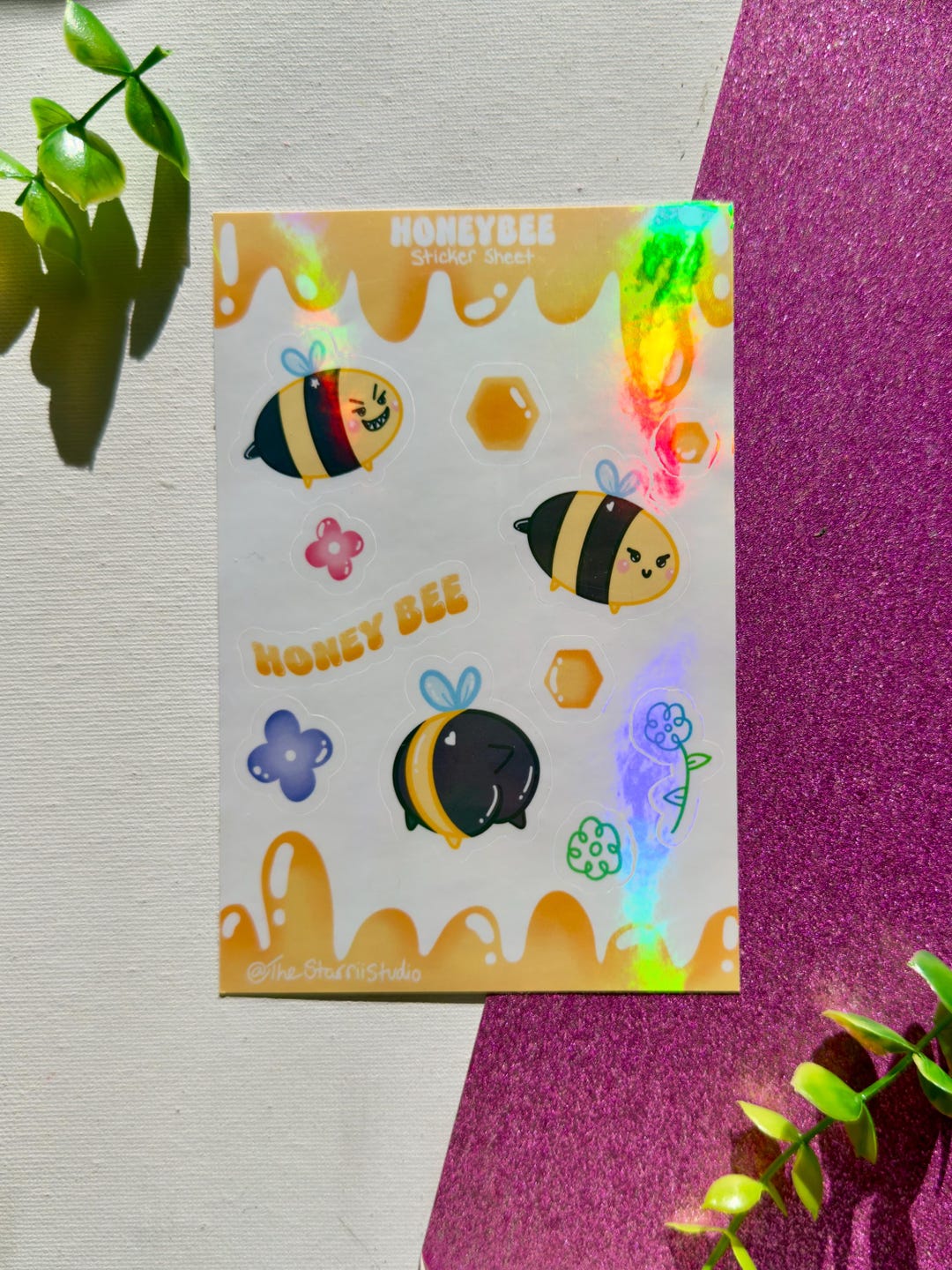 Conky Honeybee Holographic Sticker Sheet - Etsy