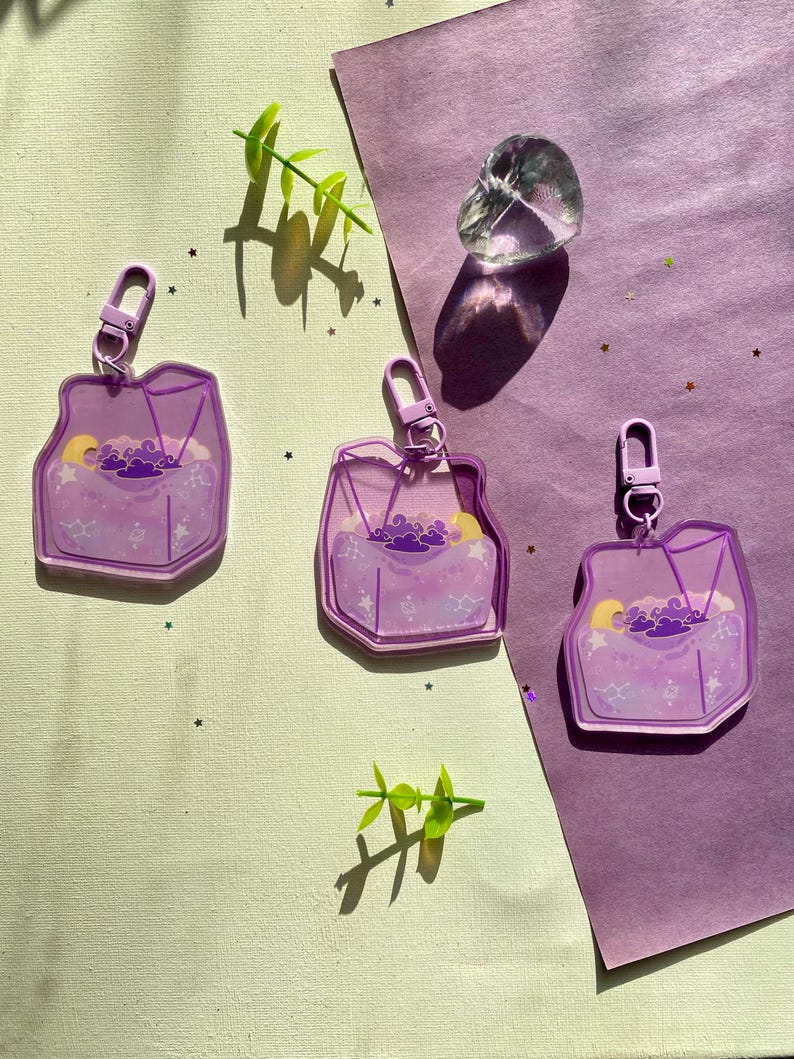 Purple Starry Milk Carton 2.7 Inch Acrylic Keychain - Etsy