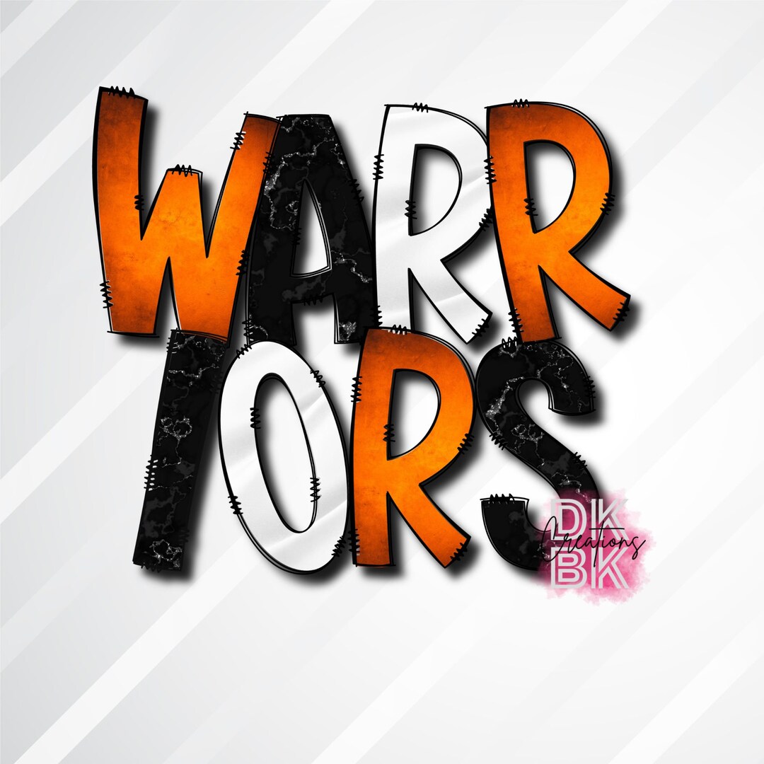 Warriors Orange Black White Cheetah Pgn Sublimationmascot Designspirit Design Etsy