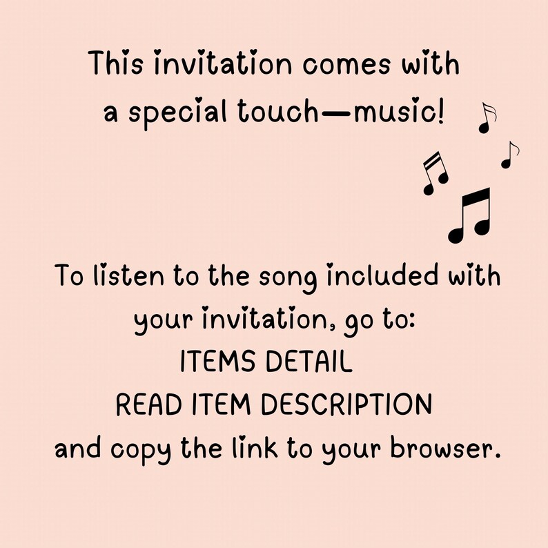 Instant Download Birthday Invitation With a Song Just Add Your Details ...