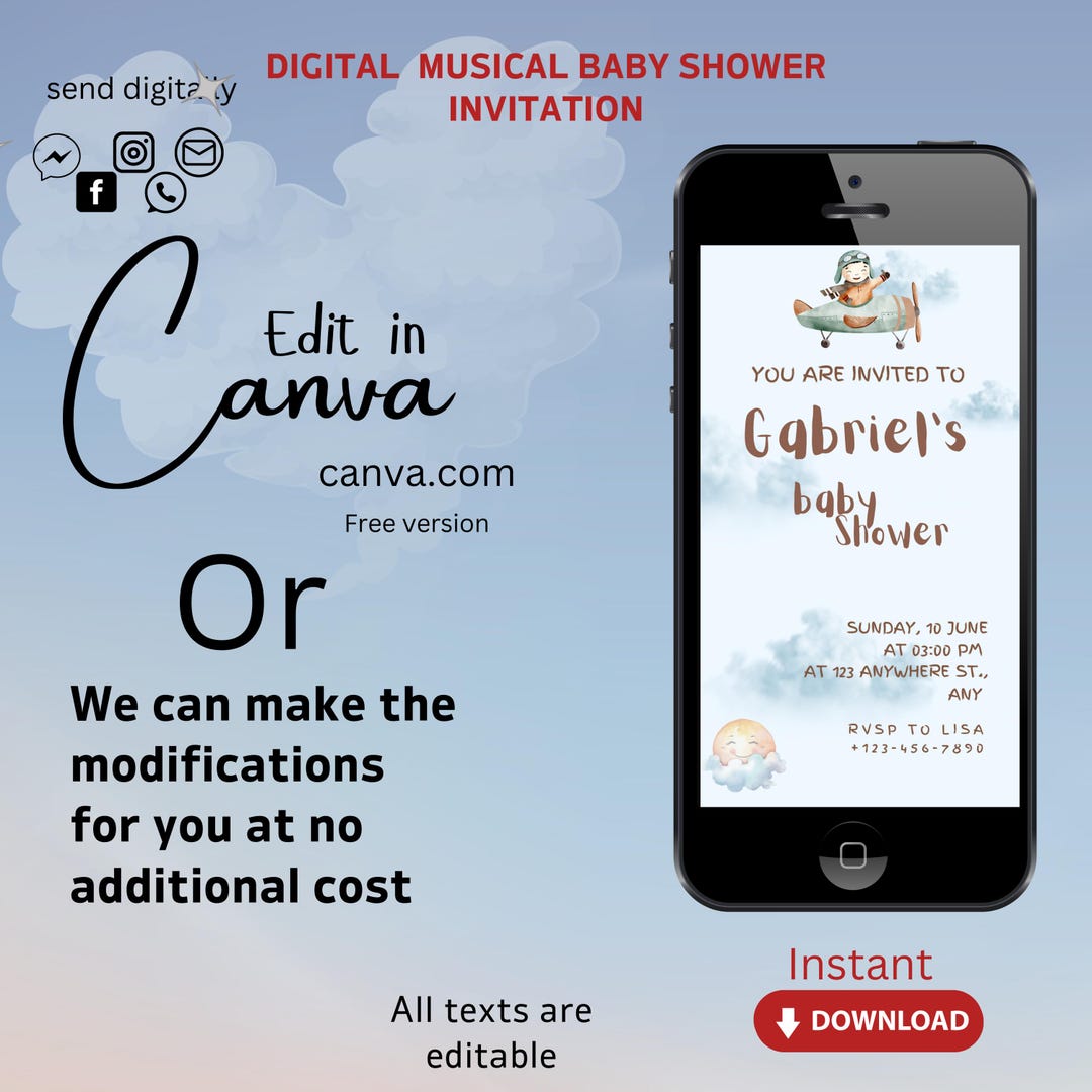 Custom Musical Invitation for Your Party Theme | Instant Download ...